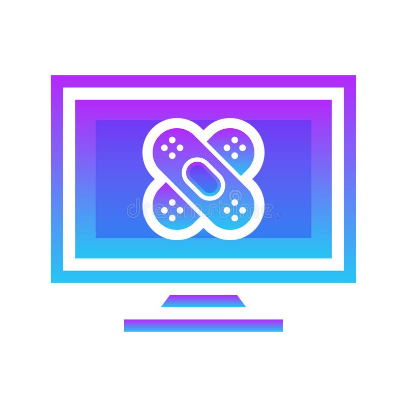 Monitor Bandage Logo Gradient Design Template Icon Element Stock Vector - Illustration of sticky ...