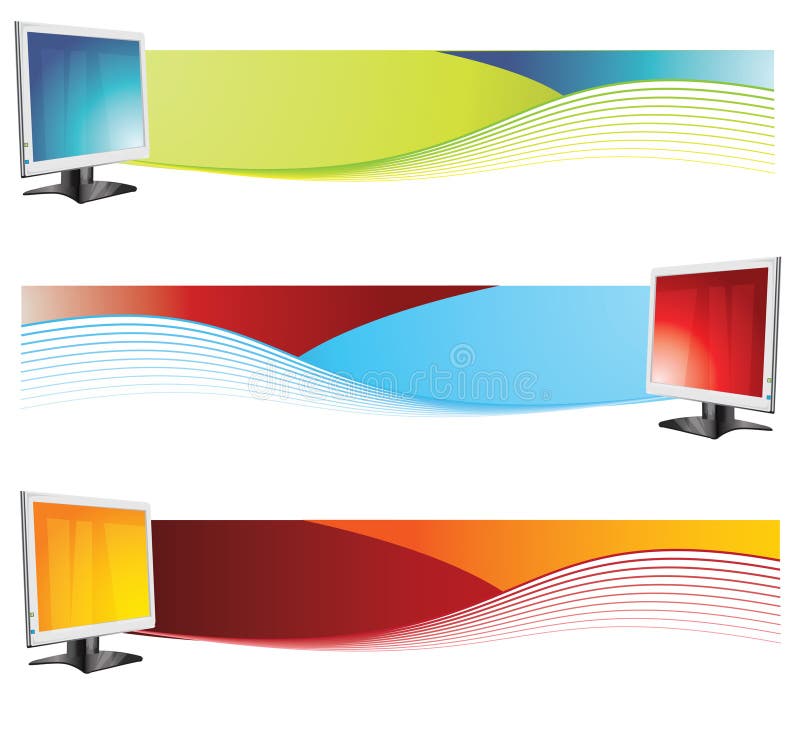 Monitor banners stock vector. Illustration of circle, energy - 9497155
