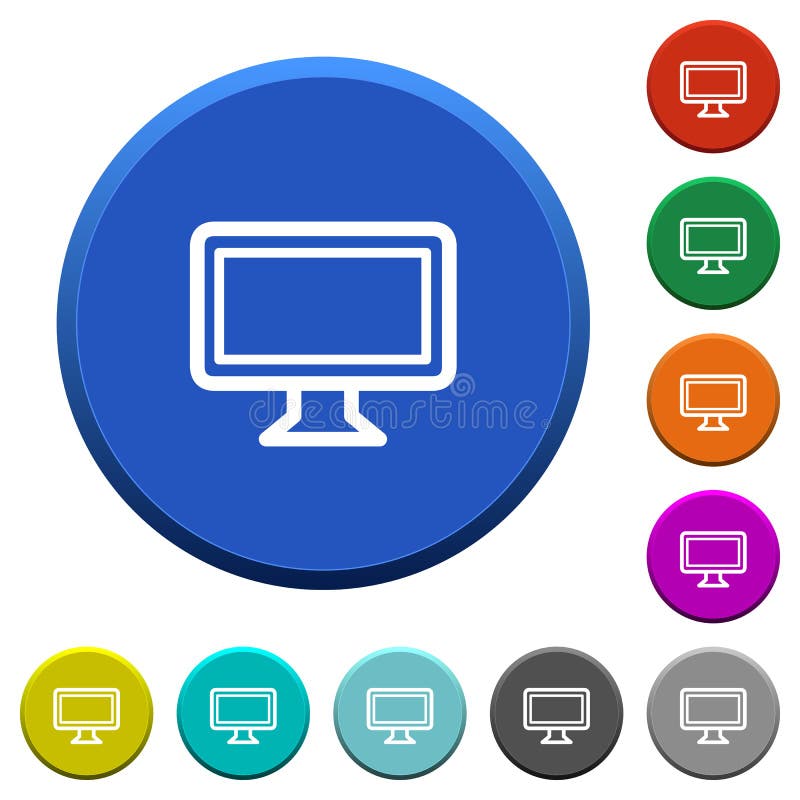 Monitor beveled buttons stock vector. Illustration of electronic ...