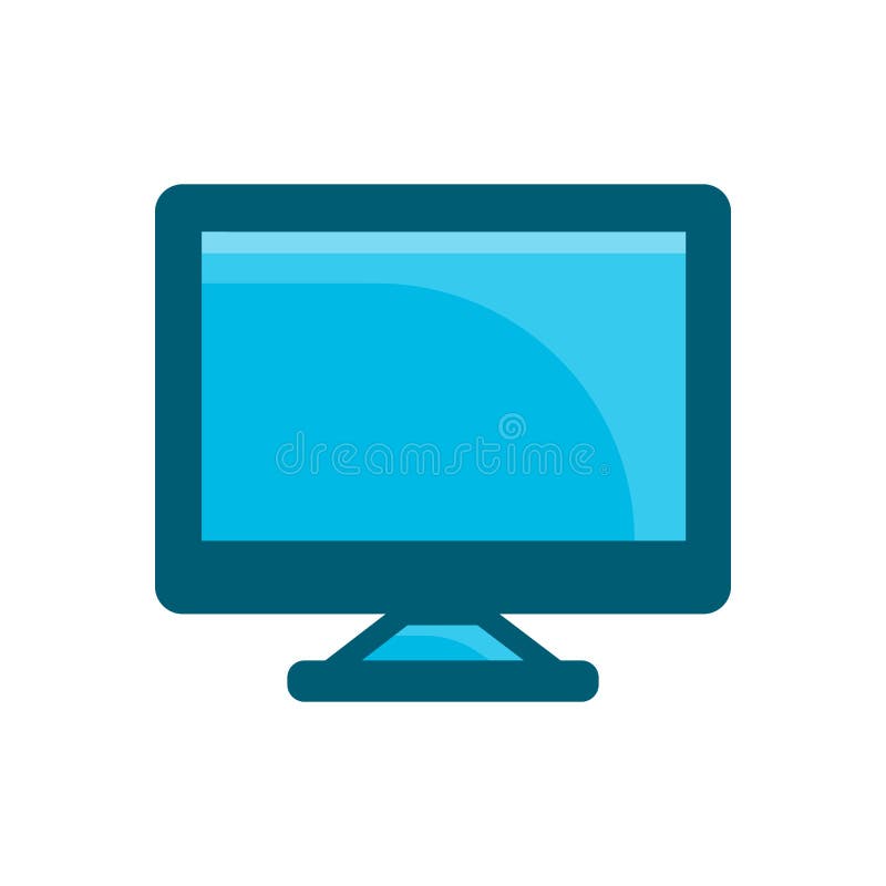 Monitor Blue Color Material Design Icon Stock Vector - Illustration of ...