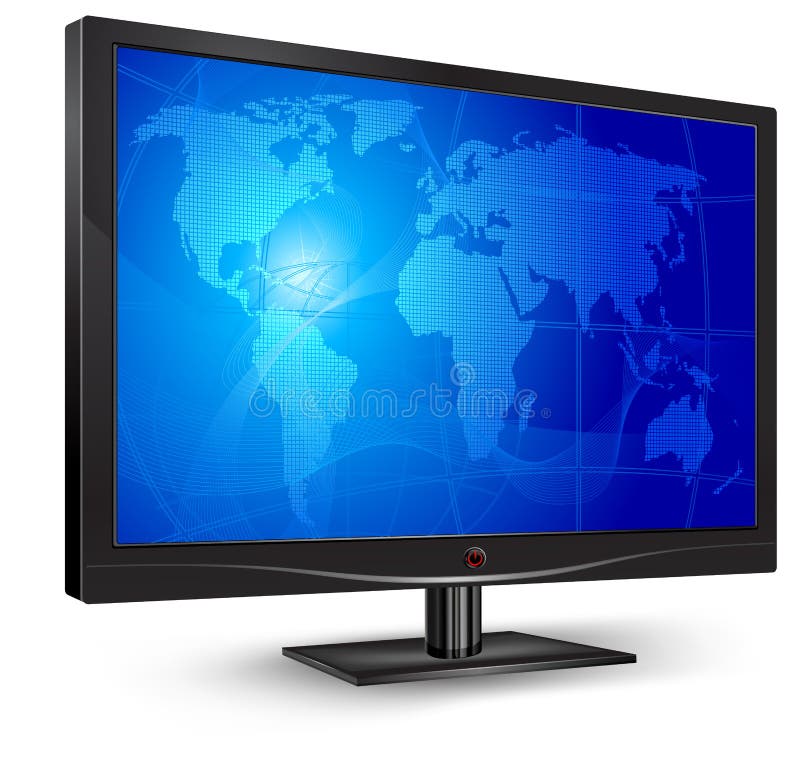 Monitor with blue screen stock vector. Illustration of equipment - 24374210