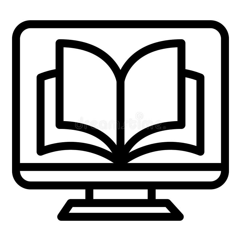 Monitor Book Icon Outline Vector. School Library Stock Vector ...