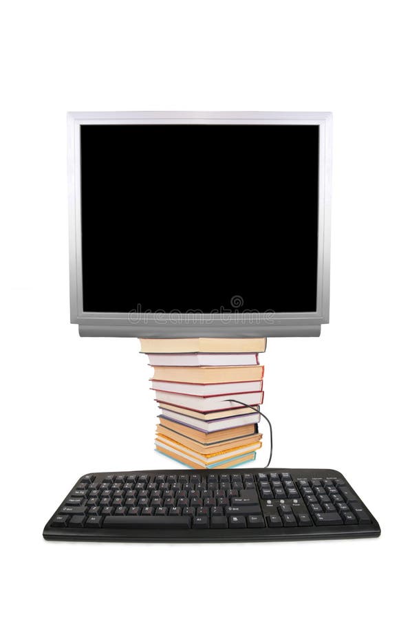 Monitor on the Books with the Keyboard, Collage Stock Photo - Image of ...
