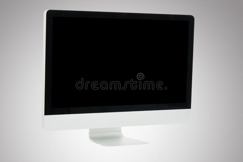 Monitor Branco Dianteiro Do Computador Imagem de Stock - Imagem de ...
