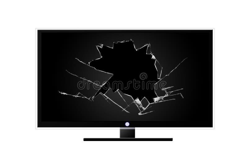 Monitor With Broken Screen Isolated Stock Illustration - Illustration ...