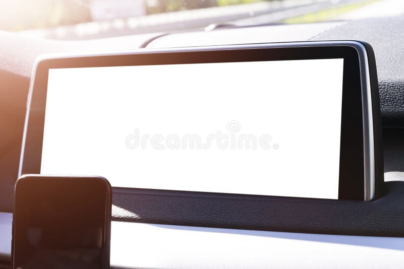 Monitor in Car with Isolated Blank Screen Use for Navigation Maps and ...