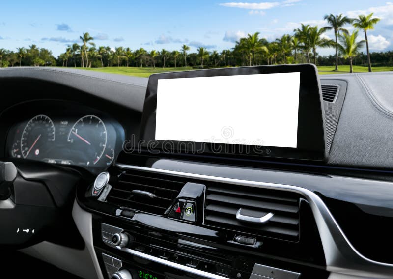 Monitor in Car with Isolated Blank Screen Use for Navigation Maps and ...