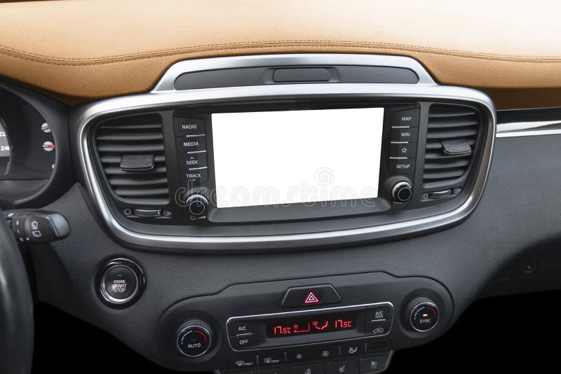 Monitor in Car with Blank Screen Use for Navigation Maps and GPS. on ...