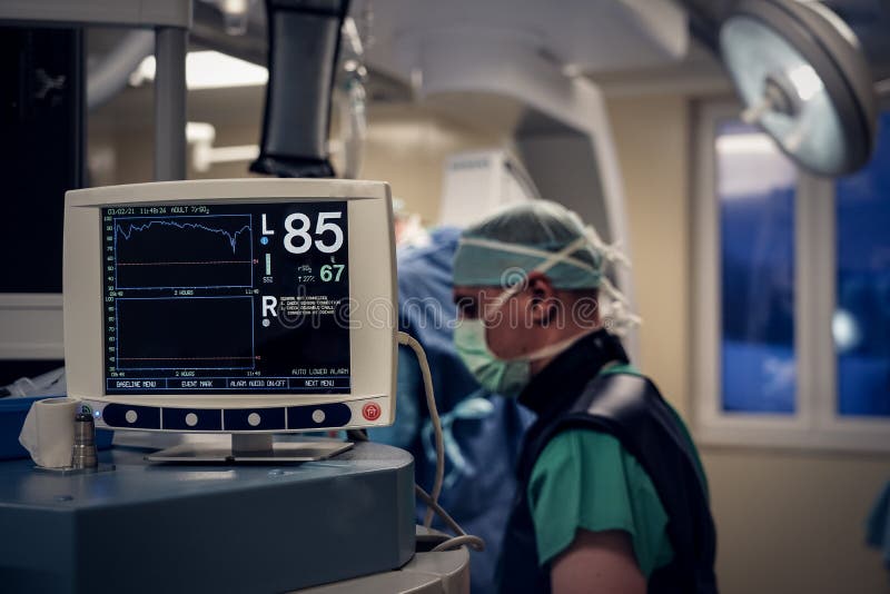 Monitor in Operating Theatre To Measure Vital Signs of a Patient ...