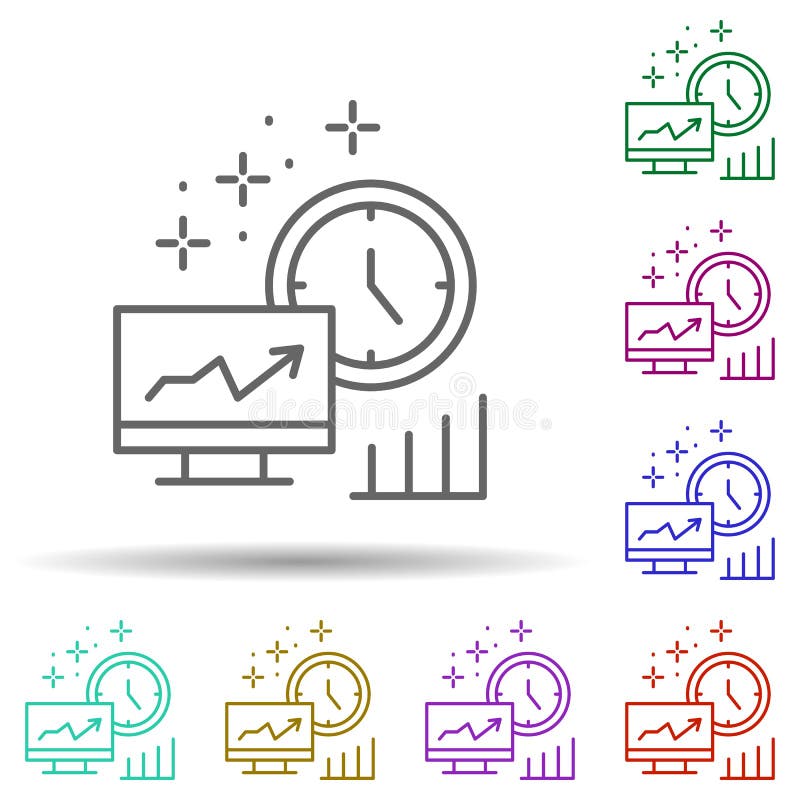 Pie Chart with Clock Handles Stock Illustration - Illustration of ...