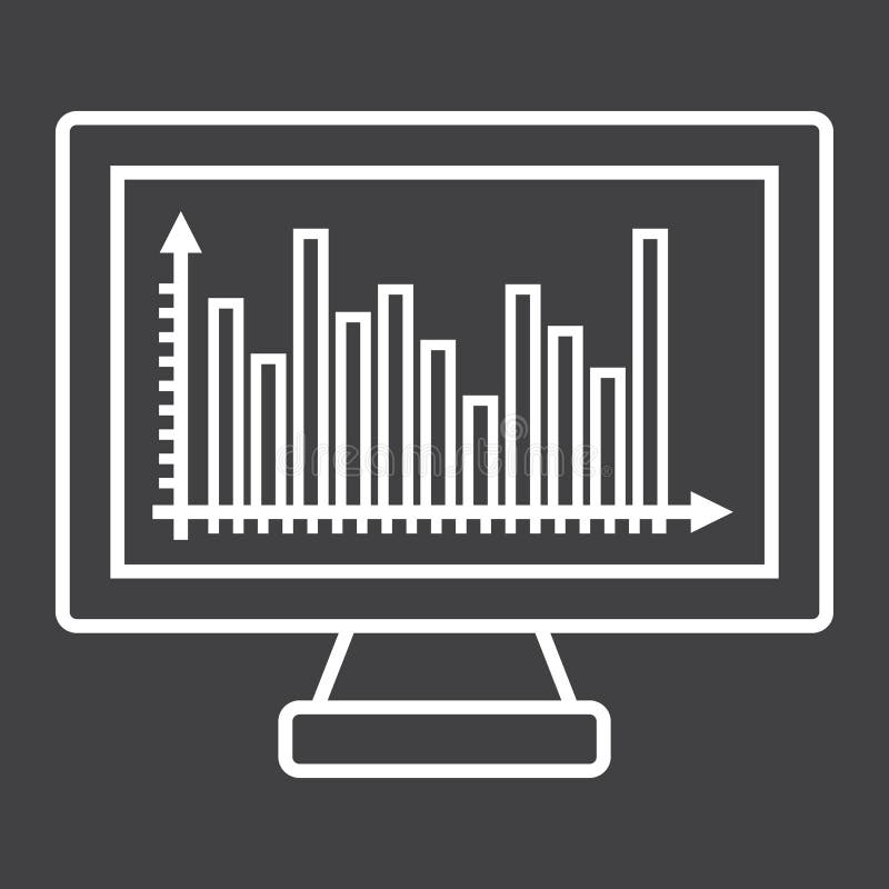 Monitor Chart Line Icon, Business and Graph Stock Vector - Illustration ...