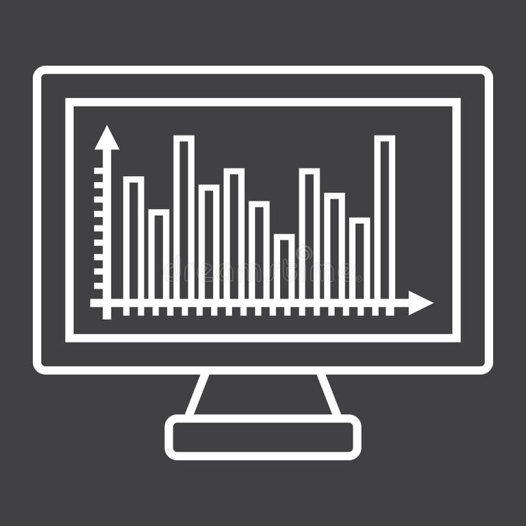 Monitor Chart Line Icon, Business and Graph Stock Vector - Illustration ...
