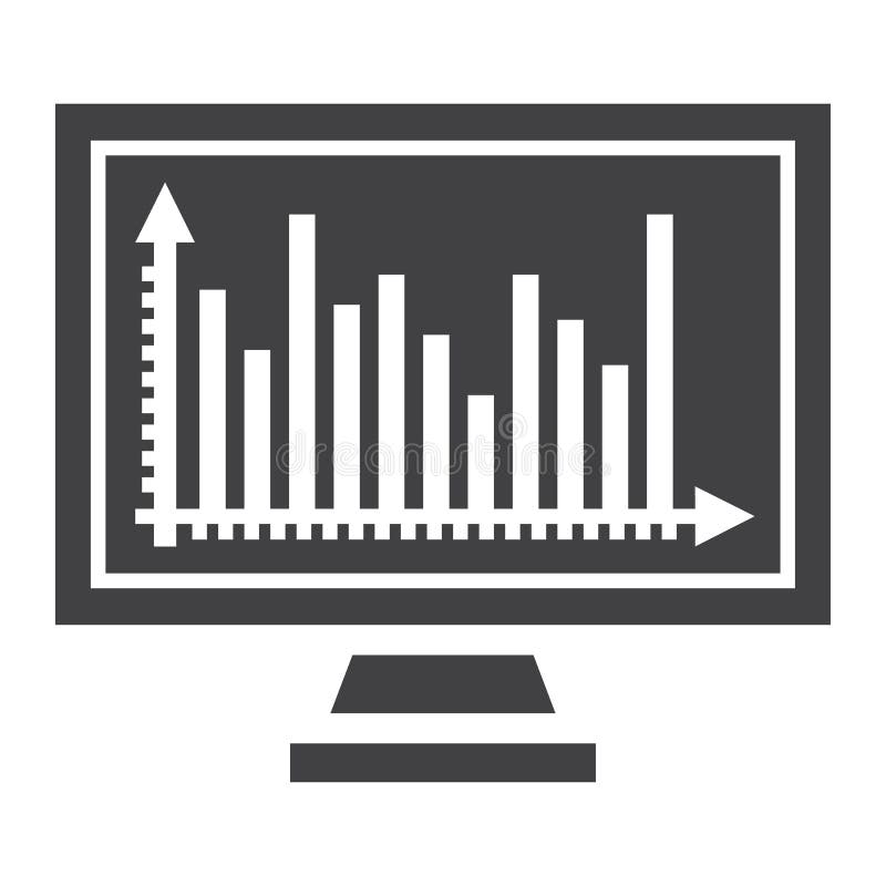 Monitor Chart Solid Icon, Business and Graph Stock Vector ...