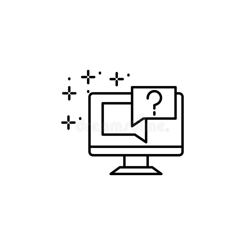 Monitor, Chat, Question Icon. Simple Line, Outline of Horror Icons for ...