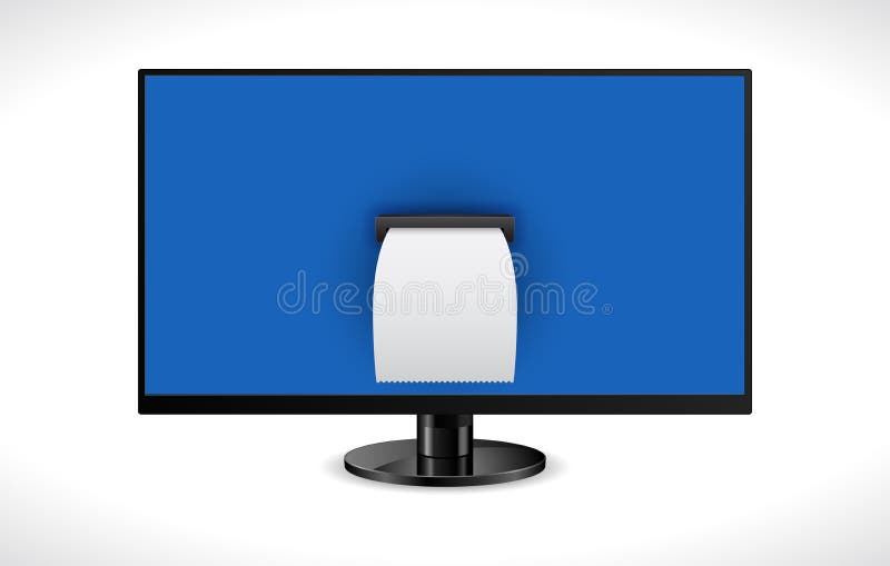 Monitor check bill icon stock vector. Illustration of automated - 200788143
