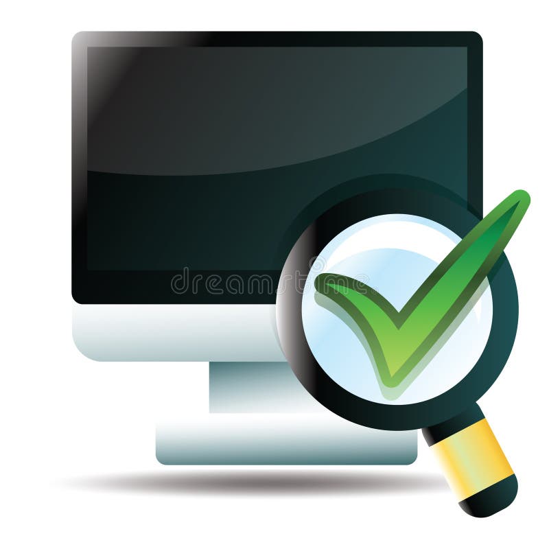 Monitor with Check Icon. Vector Illustration Decorative Design Stock ...