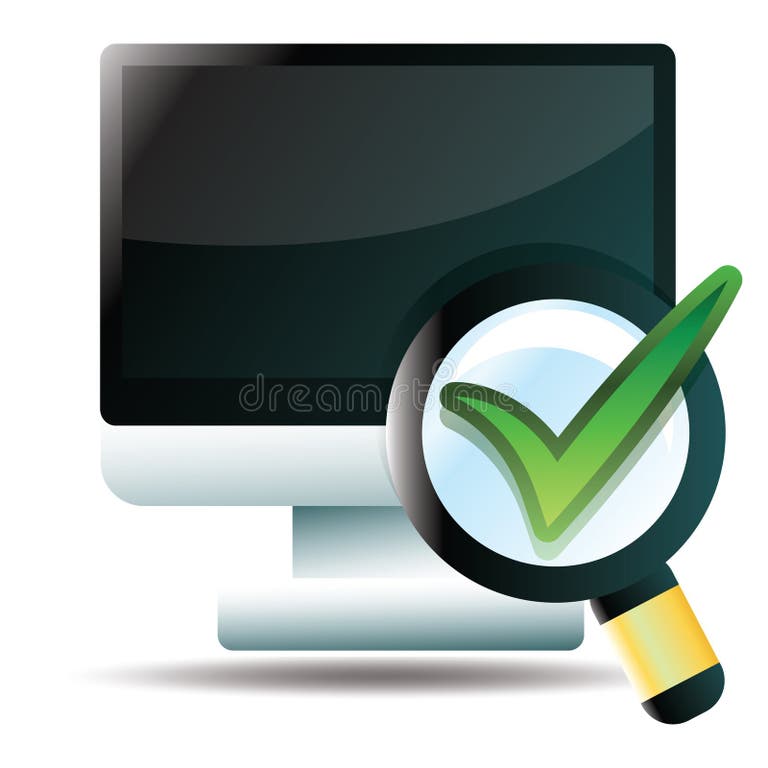 Monitor with Check Icon. Vector Illustration Decorative Design Stock ...