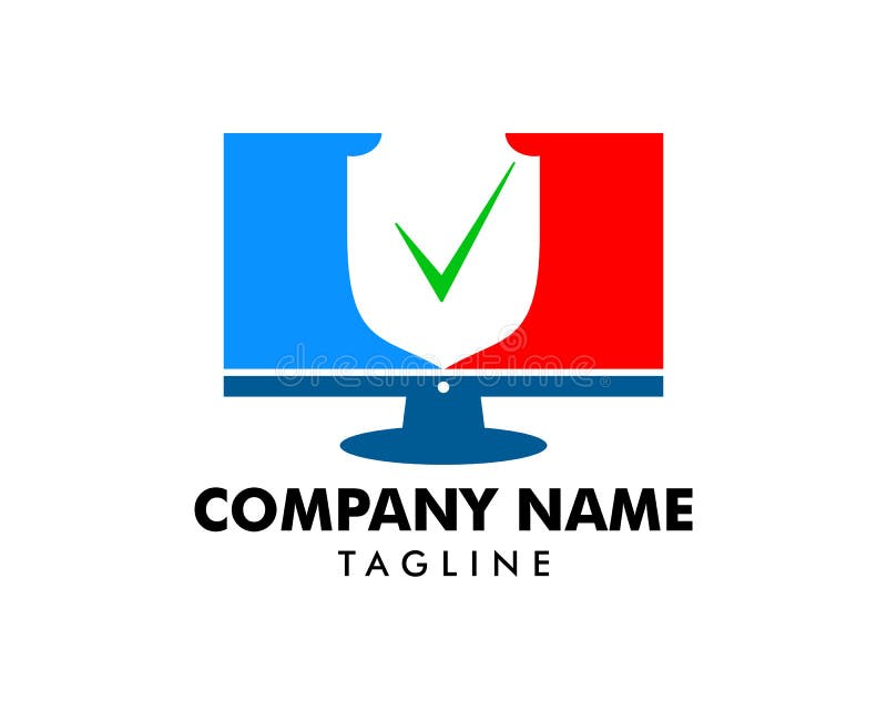 Monitor with Check Mark Icon Vector Logo, Shield with Check Mark Icon ...