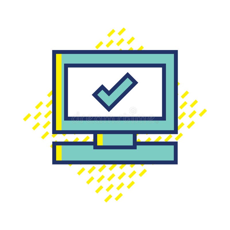 Monitor with a Check Mark. Vector Illustration Decorative Design Stock ...