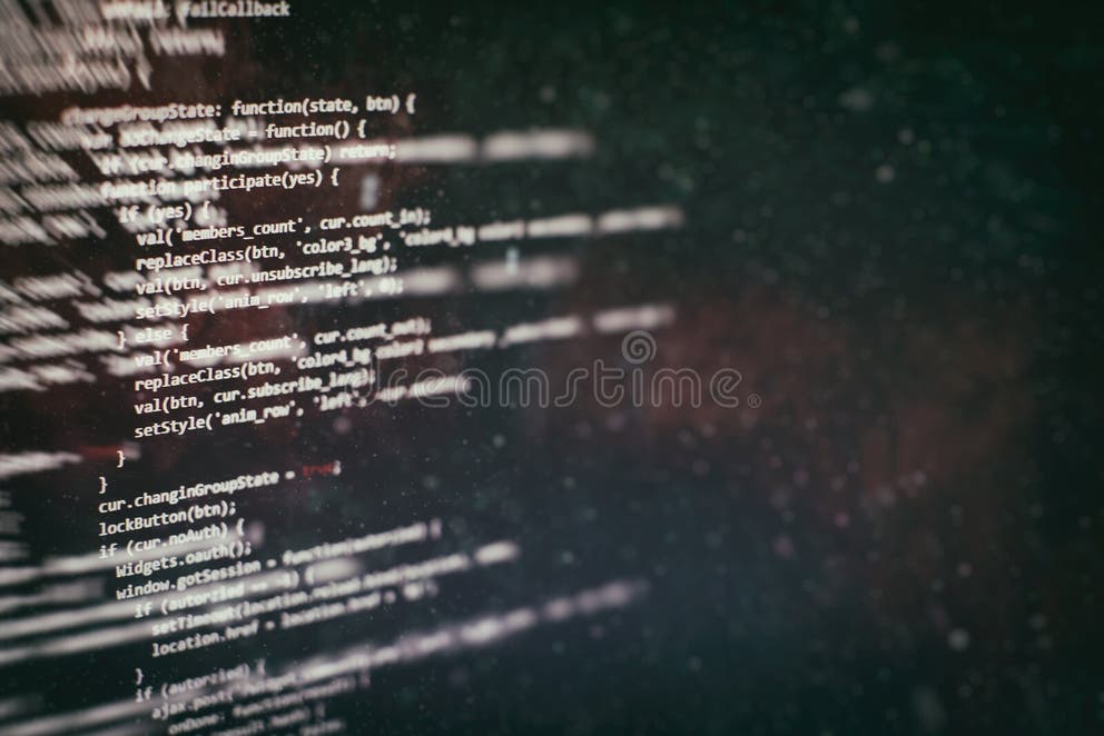 Monitor Closeup of Function Source Code. Abstract it Technology ...