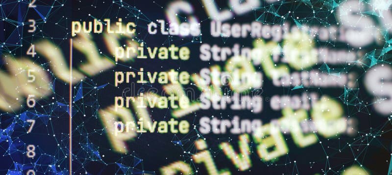 Monitor Closeup of Function Source Code. Abstract it Technology ...