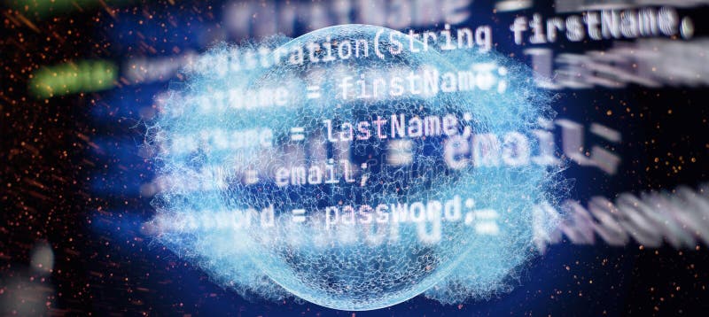 Monitor Closeup of Function Source Code. Abstract it Technology ...