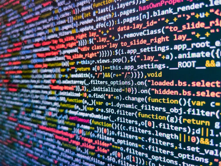 Monitor Closeup of Function Source Code. Programming Code Abstract ...