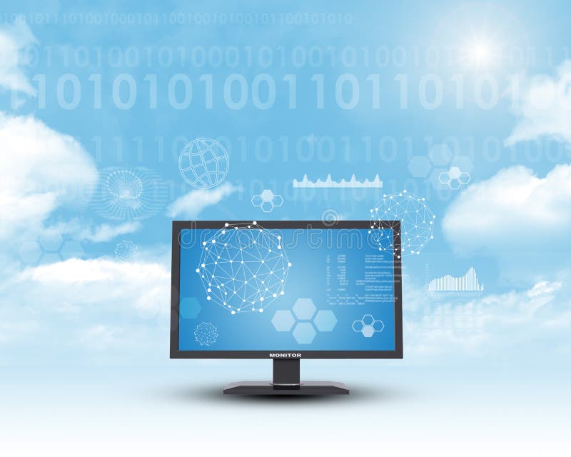 Monitor in cloud sky stock image. Image of cloud, screen - 57502853