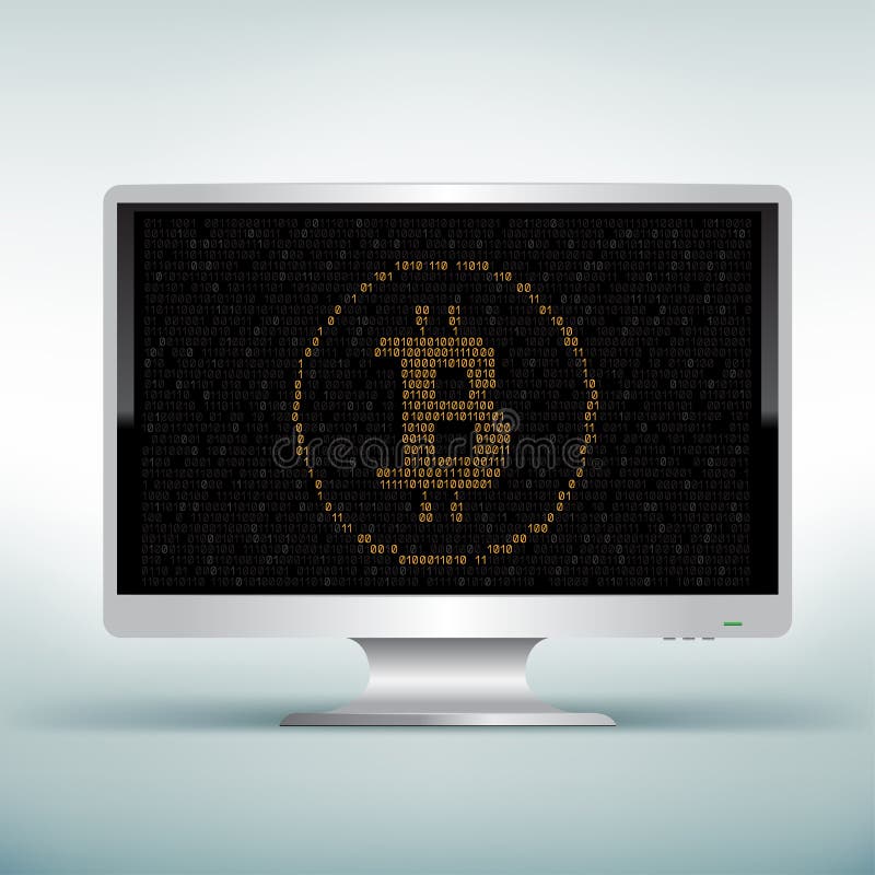 Monitor code bitcoin stock vector. Illustration of modern - 106638496