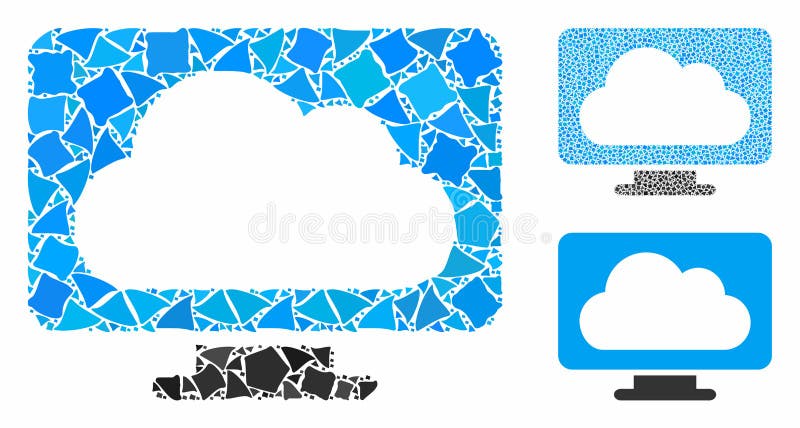 Monitor Composition Icon of Irregular Pieces Stock Vector ...