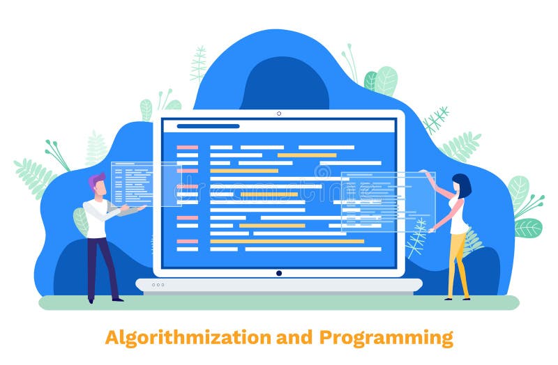Algorithmization And Programming Vector Illustration Website Landing Page Template Concept