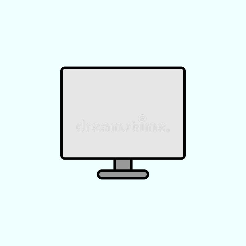 Monitor, Computer Neon Icon - Vector. Blue Neon Illustration. Monitor ...