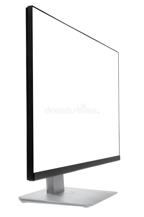 Computer Display with Blank White Screen. Front View Stock Image ...