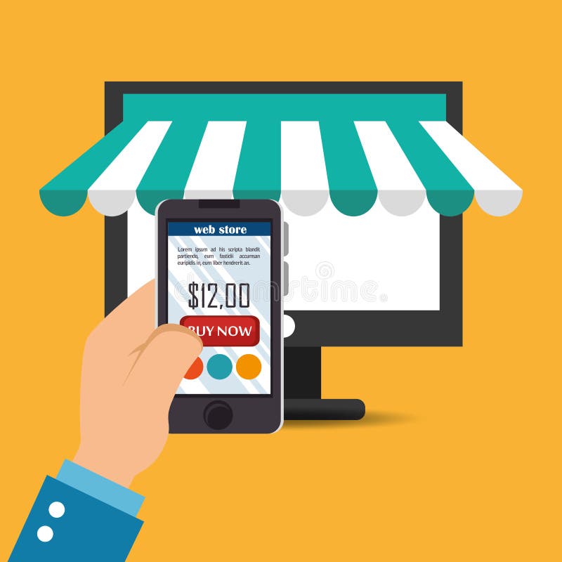 Electronic commerce design stock illustration. Illustration of hanging ...