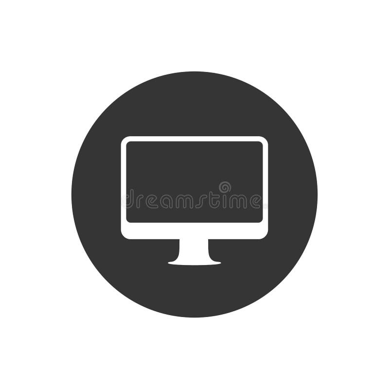 Monitor Computer Gray Vector Illustration Flat Style Stock Vector ...