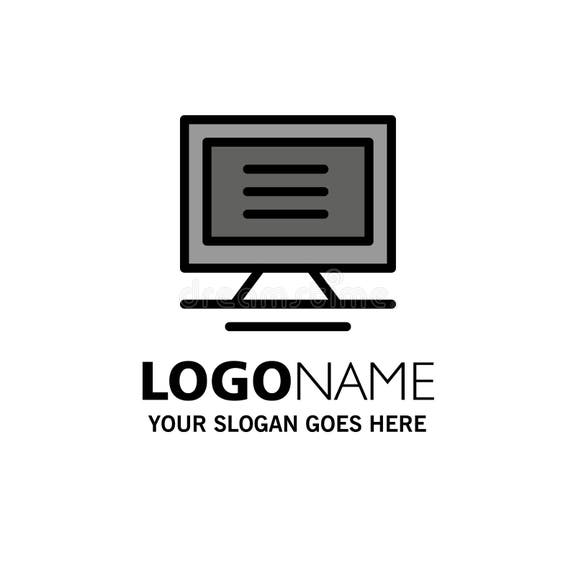 Monitor, Computer, Hardware Business Logo Template. Flat Color Stock ...