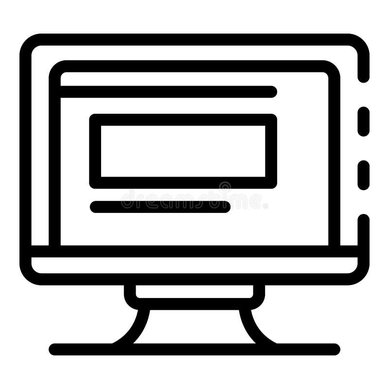 Monitor Computer Lab Icon Outline Vector. Research Laboratory Stock ...