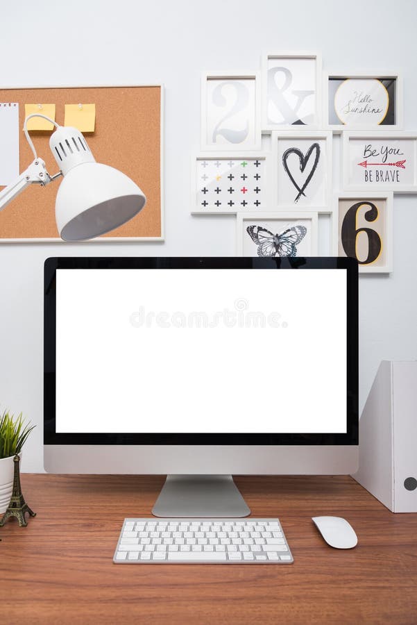 Monitor Computer PC Workspace Stock Photo - Image of design, artist ...