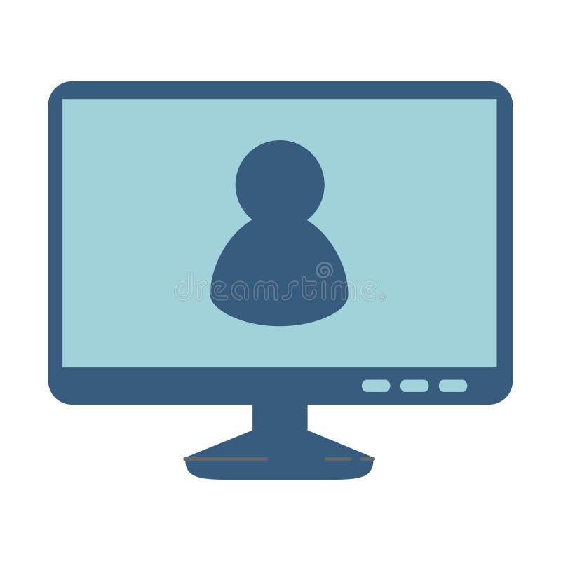 Monitor Computer with User Avatar Stock Vector - Illustration of front ...