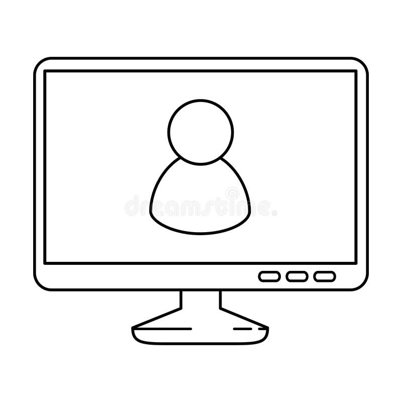 Monitor Computer with User Avatar Stock Vector - Illustration of office ...