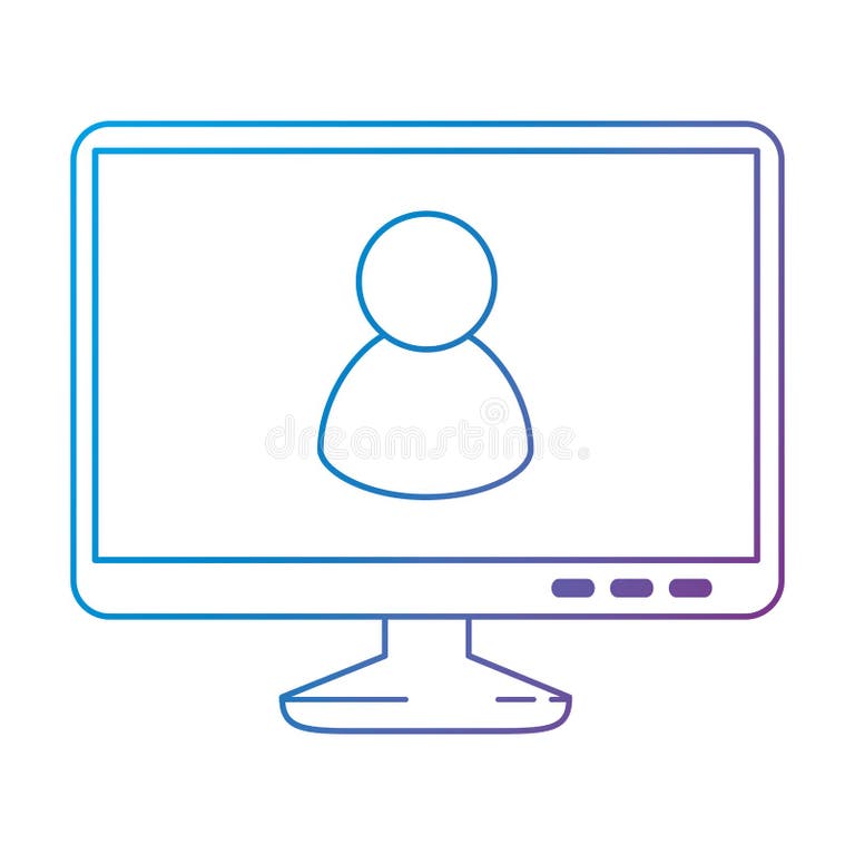 Monitor Computer with User Avatar Stock Illustration - Illustration of ...