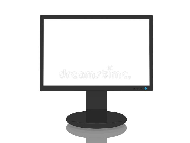 Monitor Con La Pantalla En Blanco Stock de ilustración - Ilustración de ...