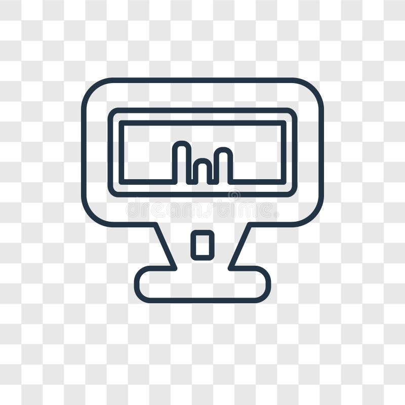 Monitor Concept Vector Linear Icon Isolated on Transparent Background ...