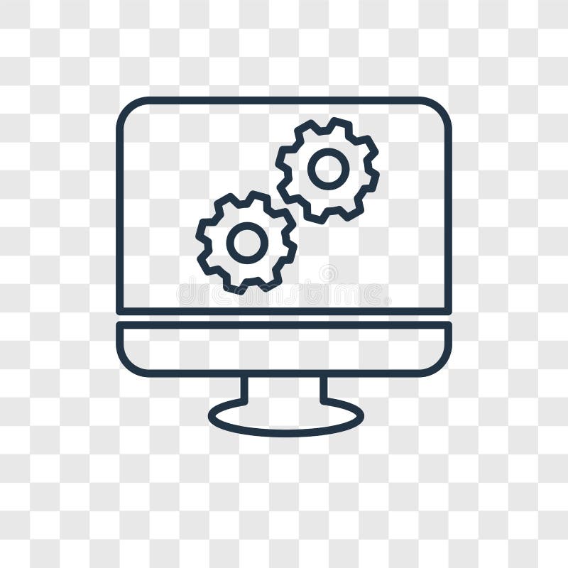 Monitor Concept Vector Linear Icon Isolated on Transparent Background ...