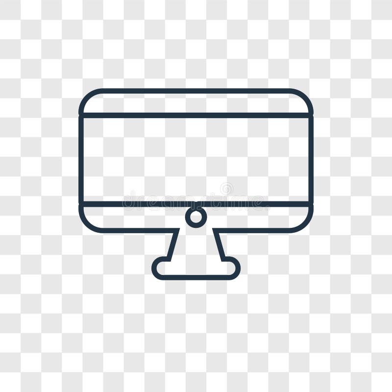 Monitor Concept Vector Linear Icon Isolated on Transparent Background ...