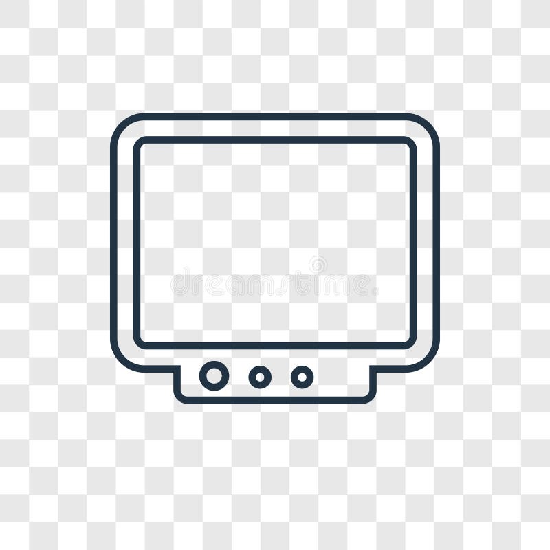 Monitor Concept Vector Linear Icon Isolated on Transparent Background ...
