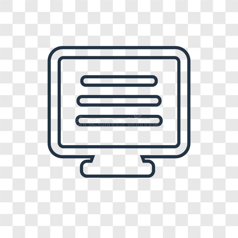Monitor Concept Vector Linear Icon Isolated on Transparent Background ...