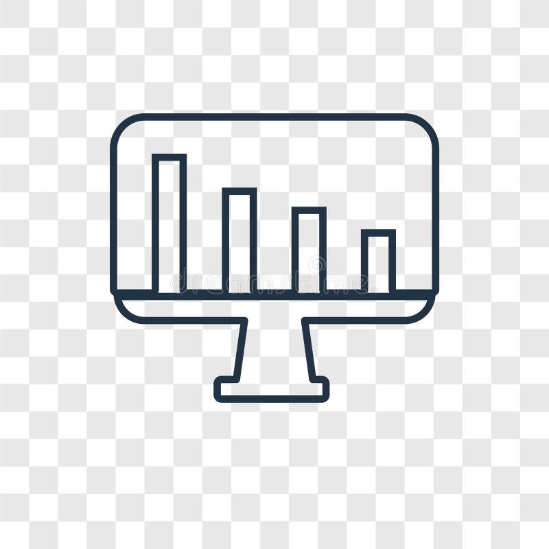 Monitor Concept Vector Linear Icon Isolated on Transparent Background ...
