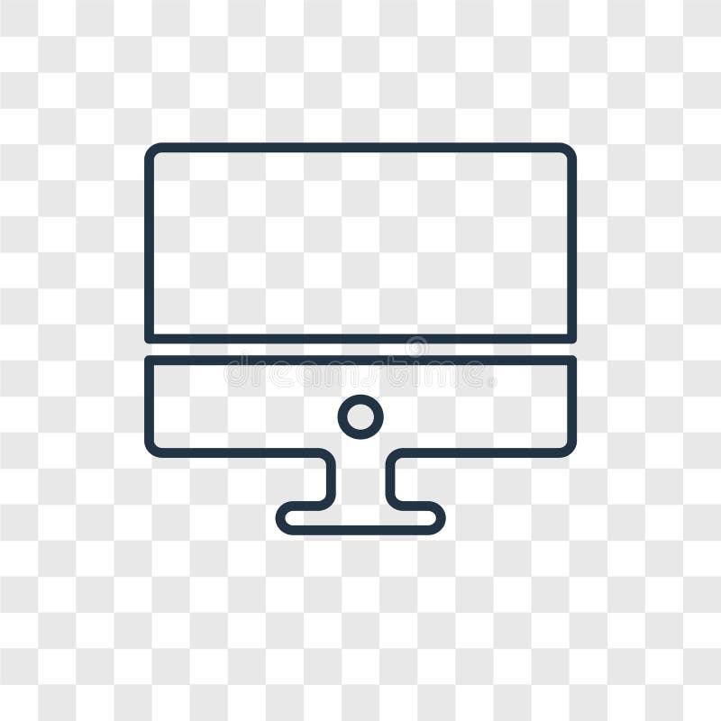 Monitor Concept Vector Linear Icon Isolated on Transparent Background ...