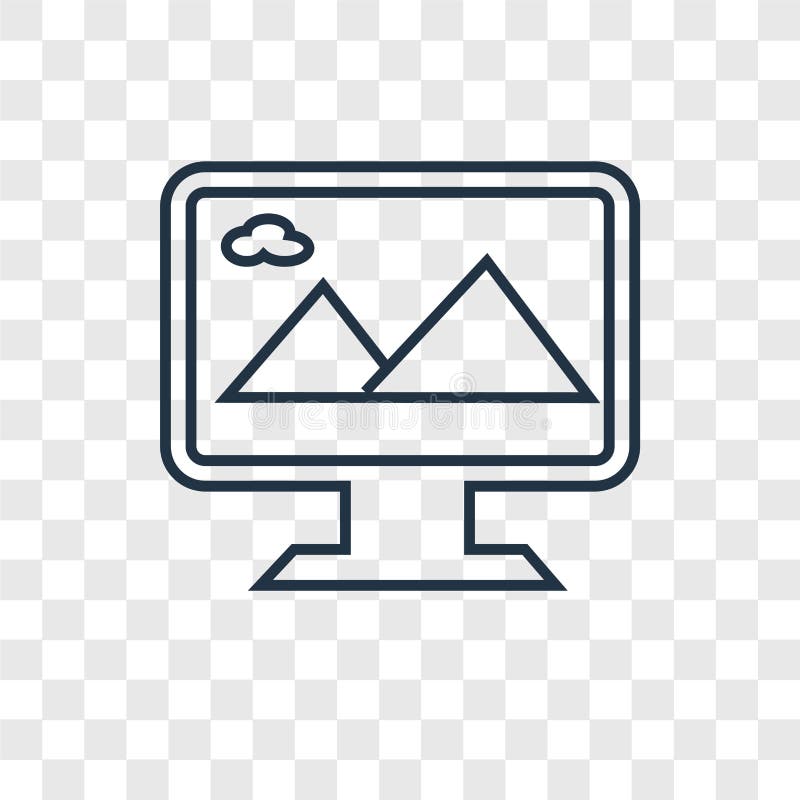 Monitor Concept Vector Linear Icon Isolated on Transparent Background ...